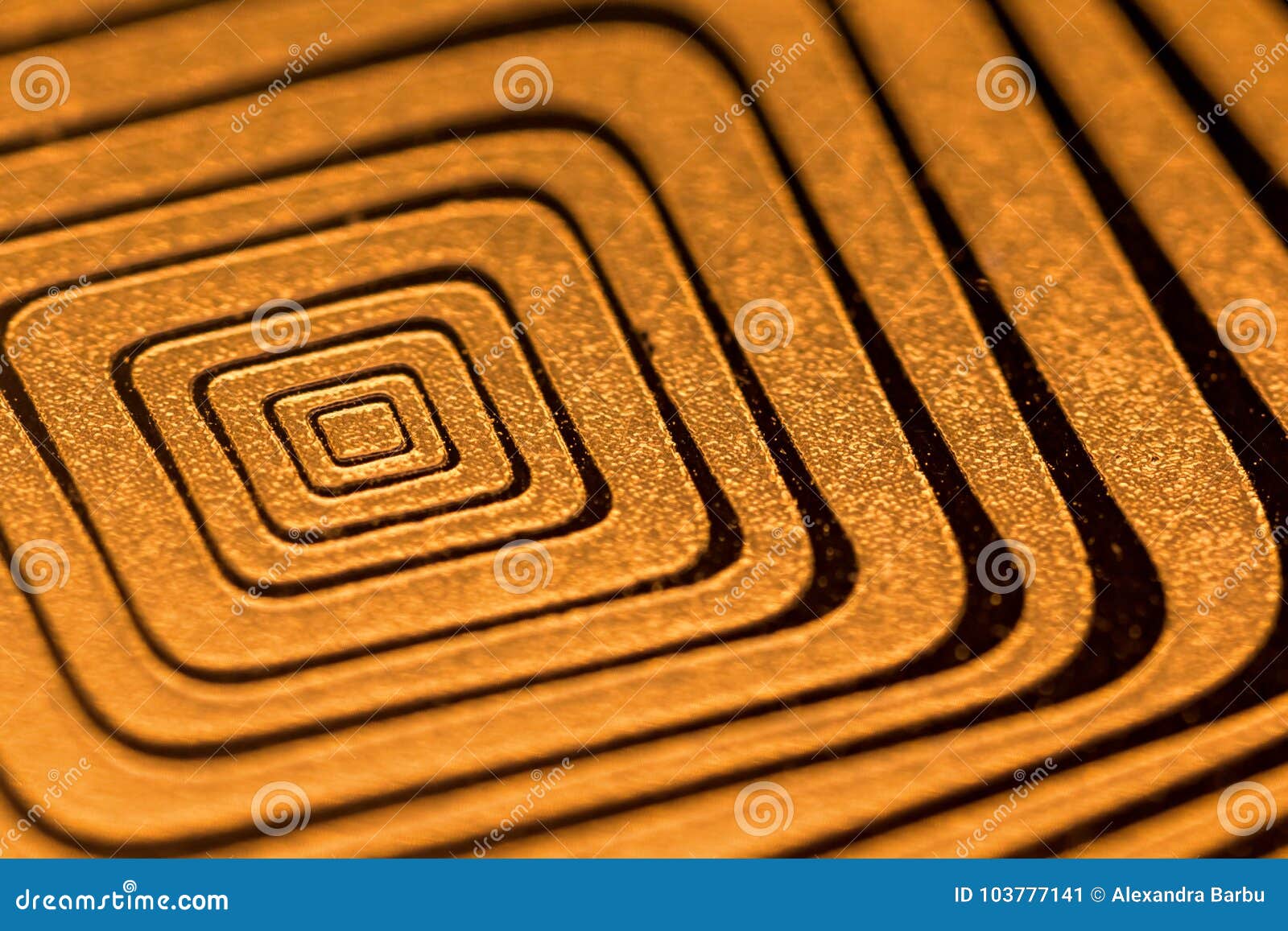 Gold Abstract Metal Waves Square. Abstract Background Illusion. Stock ...
