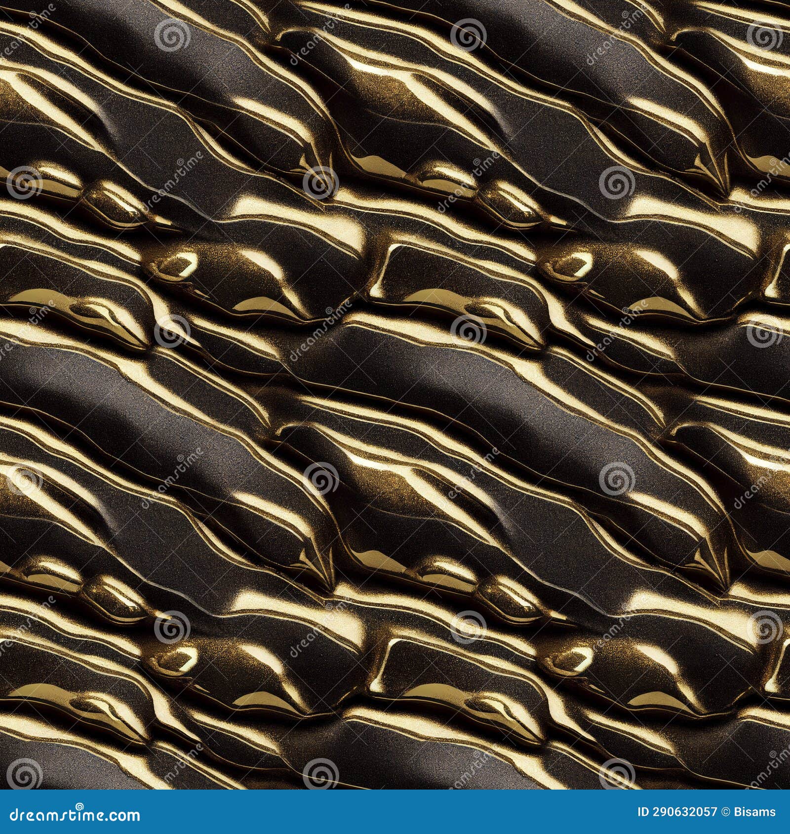 Gold Metallic Abstract Dynamic Seamless Pattern. Luxurious Golden Shiny ...