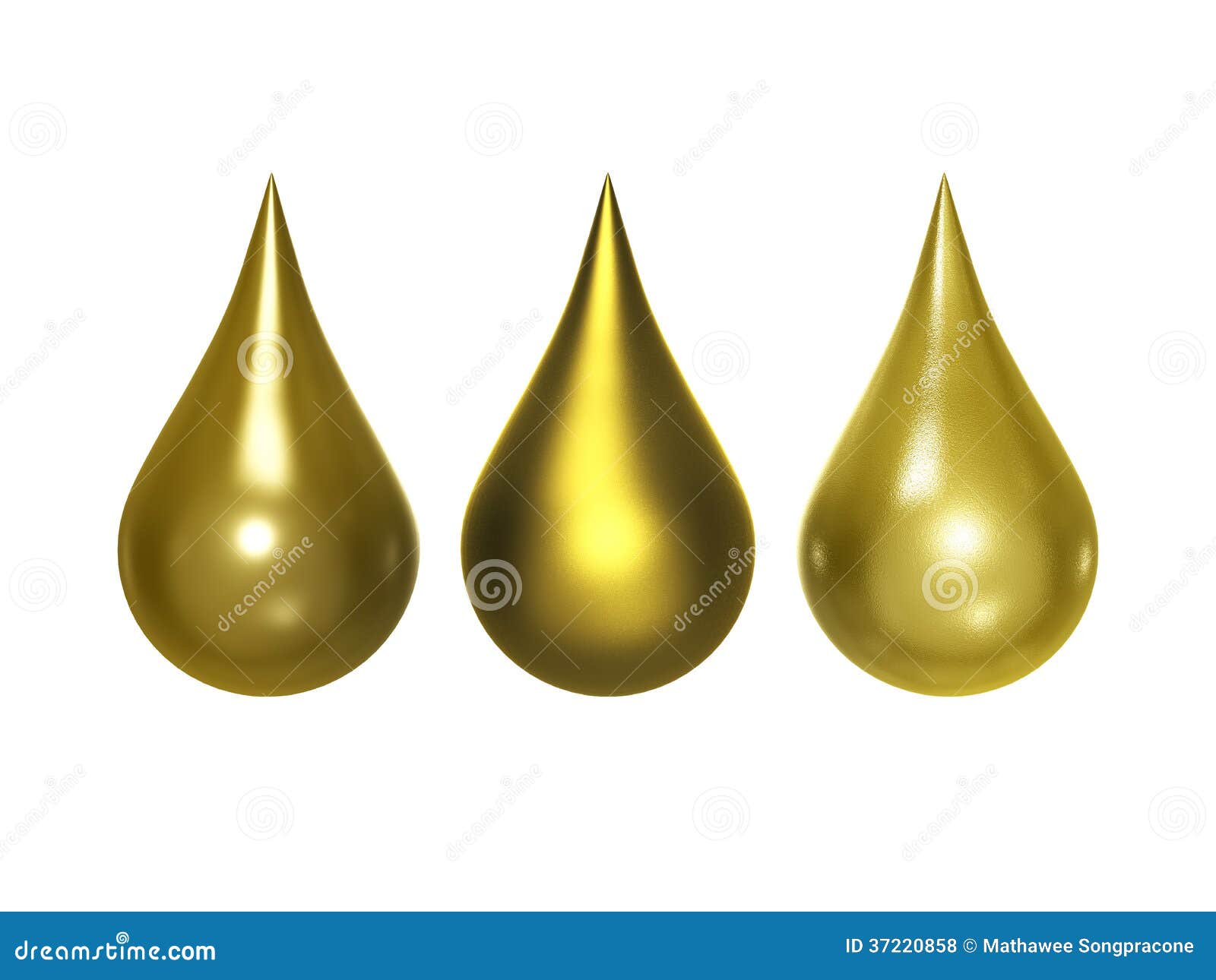 Gold Metallic Drop with Clipping Path Stock Illustration - Illustration ...