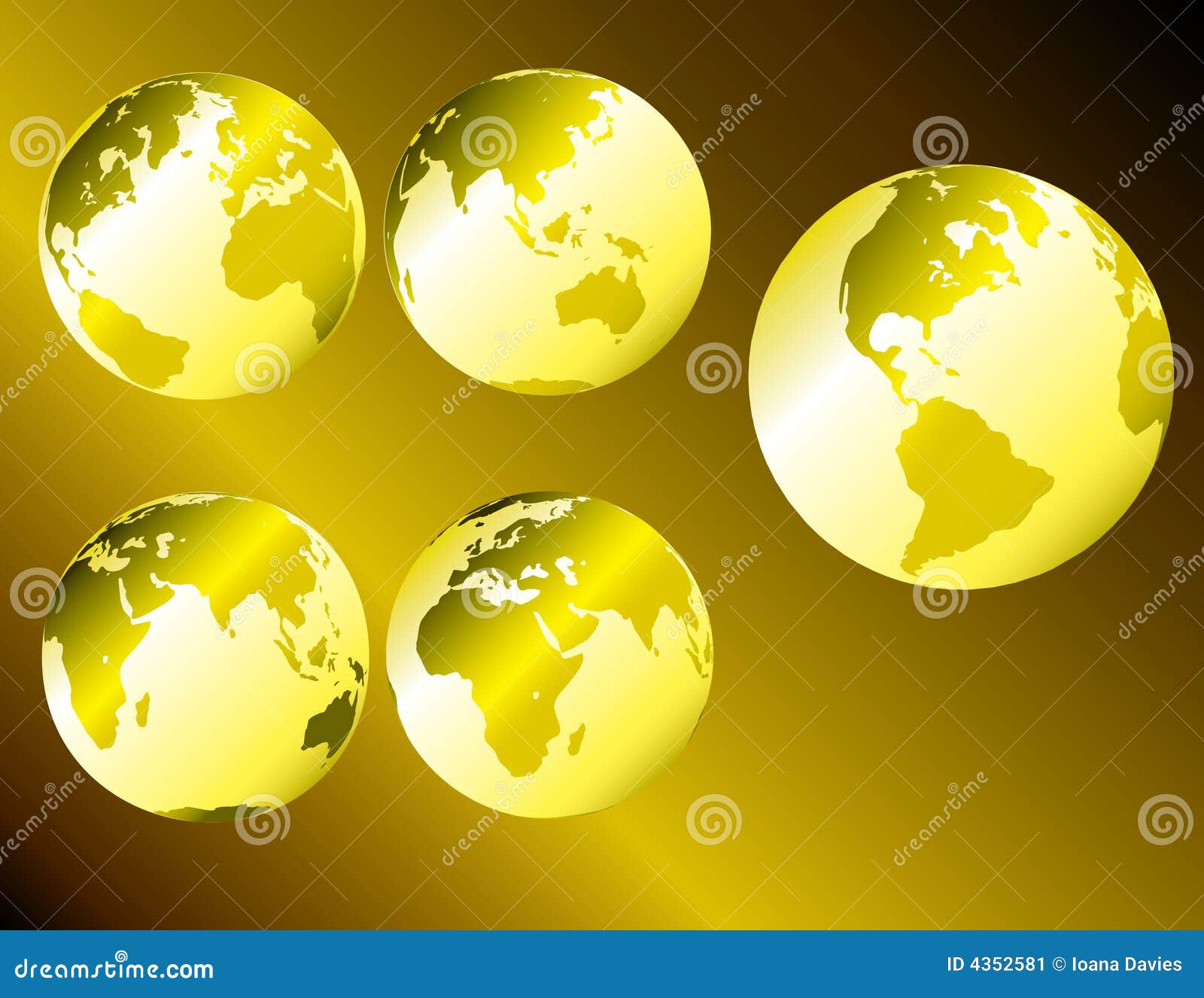 Gold metallic earth stock vector. Illustration of global - 4352581