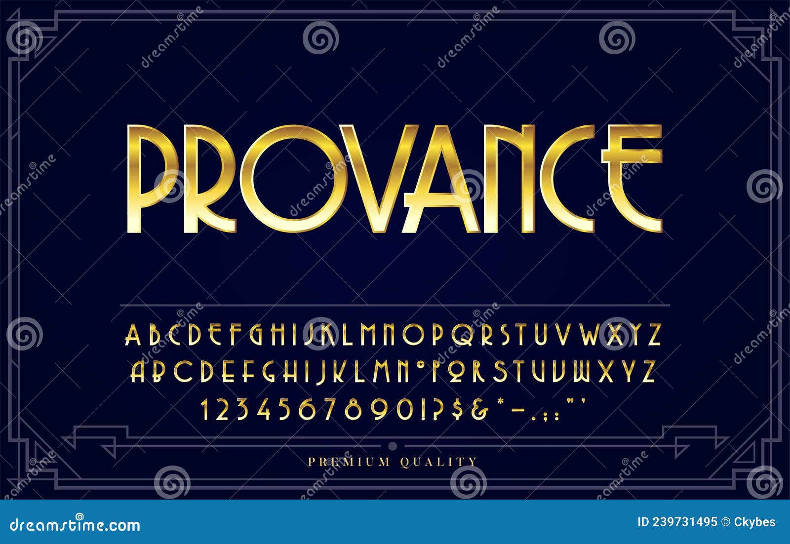 Gold Metallic Font Set. Letters, Numbers and Special Characters in ...