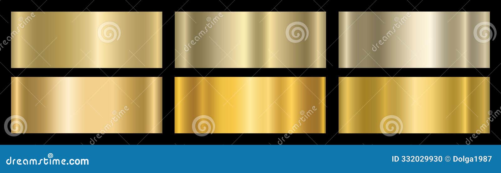 Gold Metallic Gradients on a Black Background. a Banner with a Metallic ...