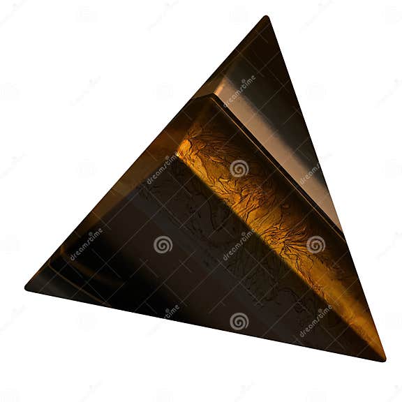 Gold Metallic Pyramid Shaped Solid Geometry Abstract, Dramatic ...