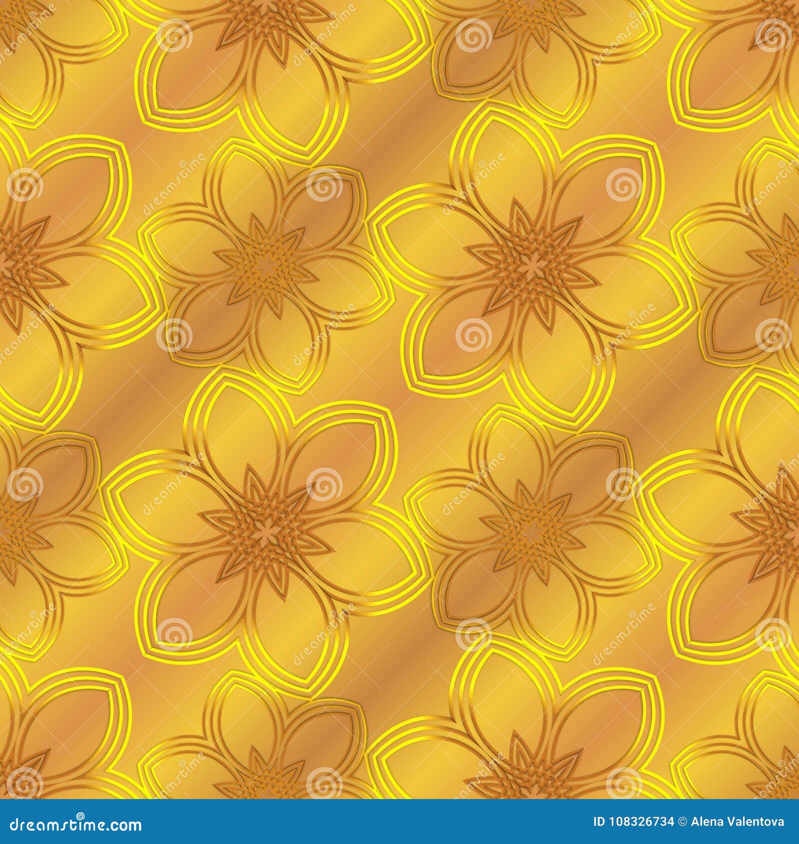 Gold Metallic Regular Seamless Pattern. Stock Illustration ...