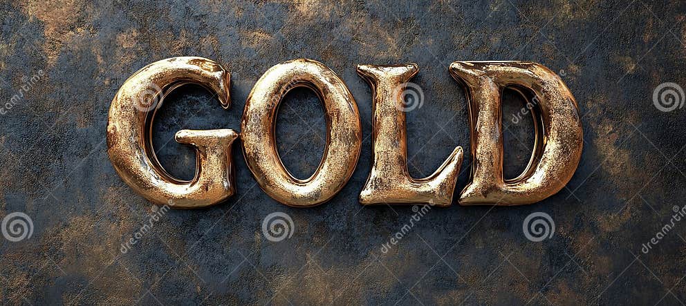 Gold Metallic Text Effect on Grunge Background, a Luxury Design Element ...