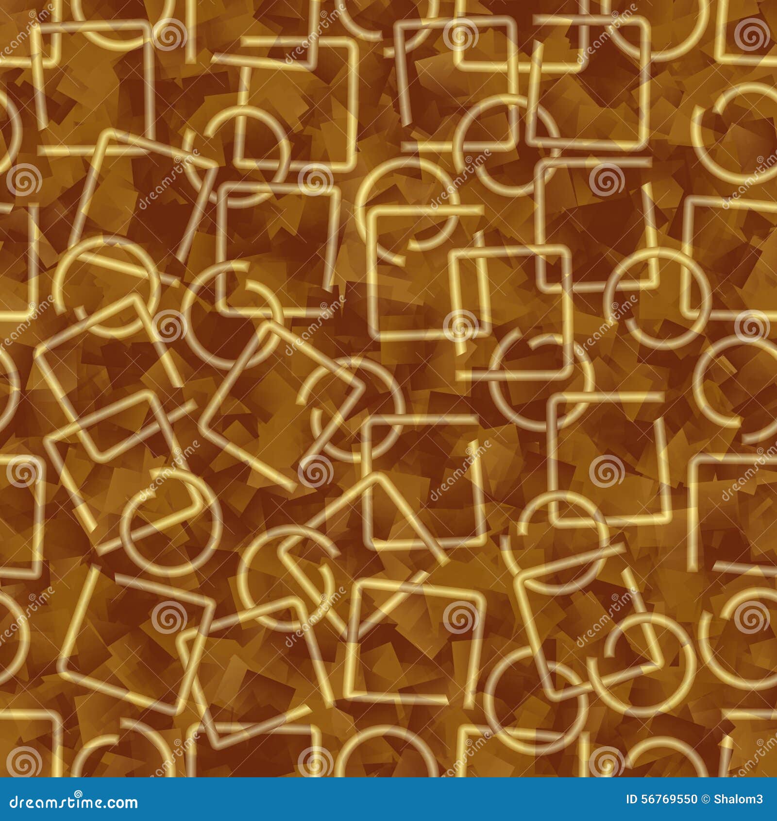 Gold Metallic Wire Elements, Abstract Background in 3d Design. Stock ...