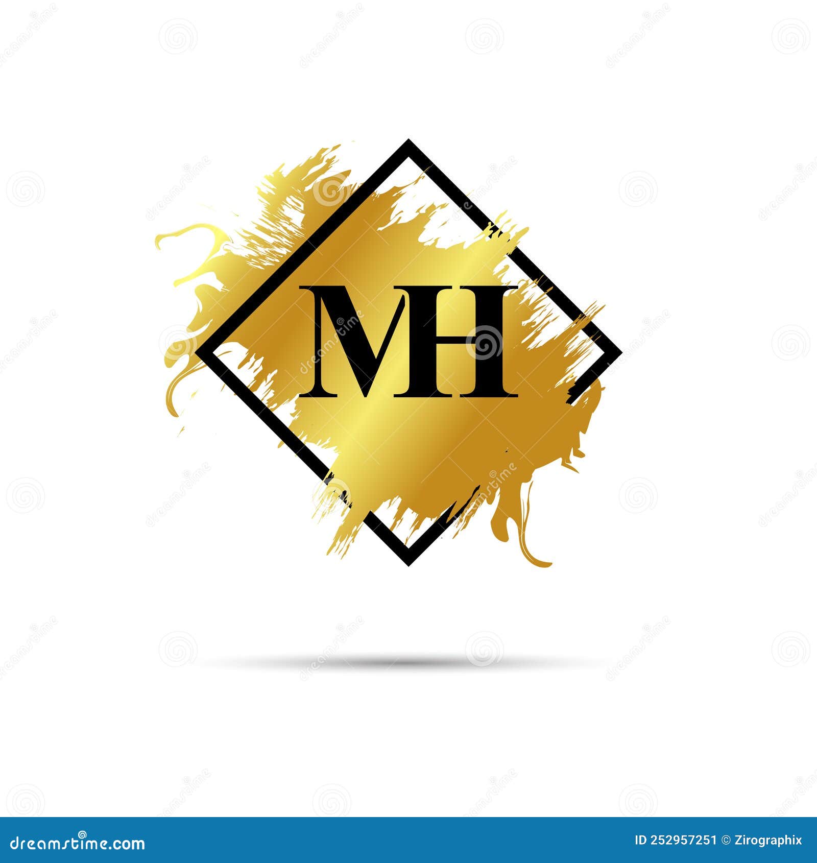 Gold MH Logo Symbol Vector Art Design Stock Illustration - Illustration ...