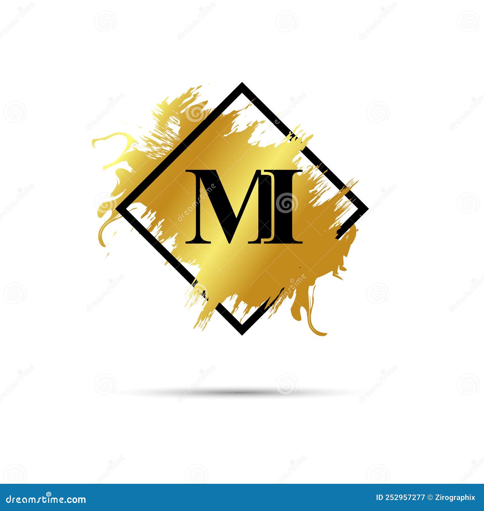 Gold MI Logo Symbol Vector Art Design Stock Illustration - Illustration ...