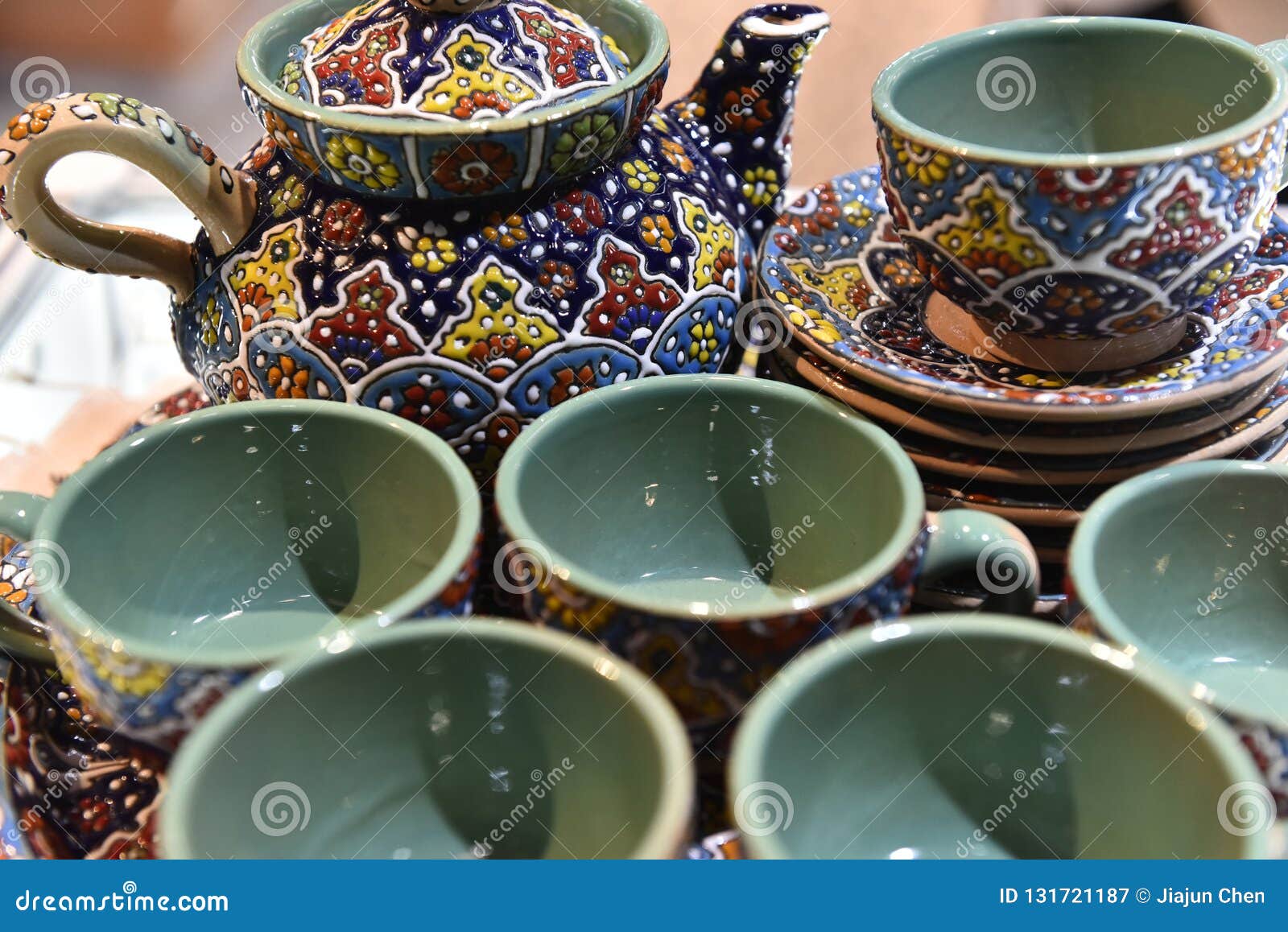 Uighur tableware stock image. Image of pattern, asia - 131721187
