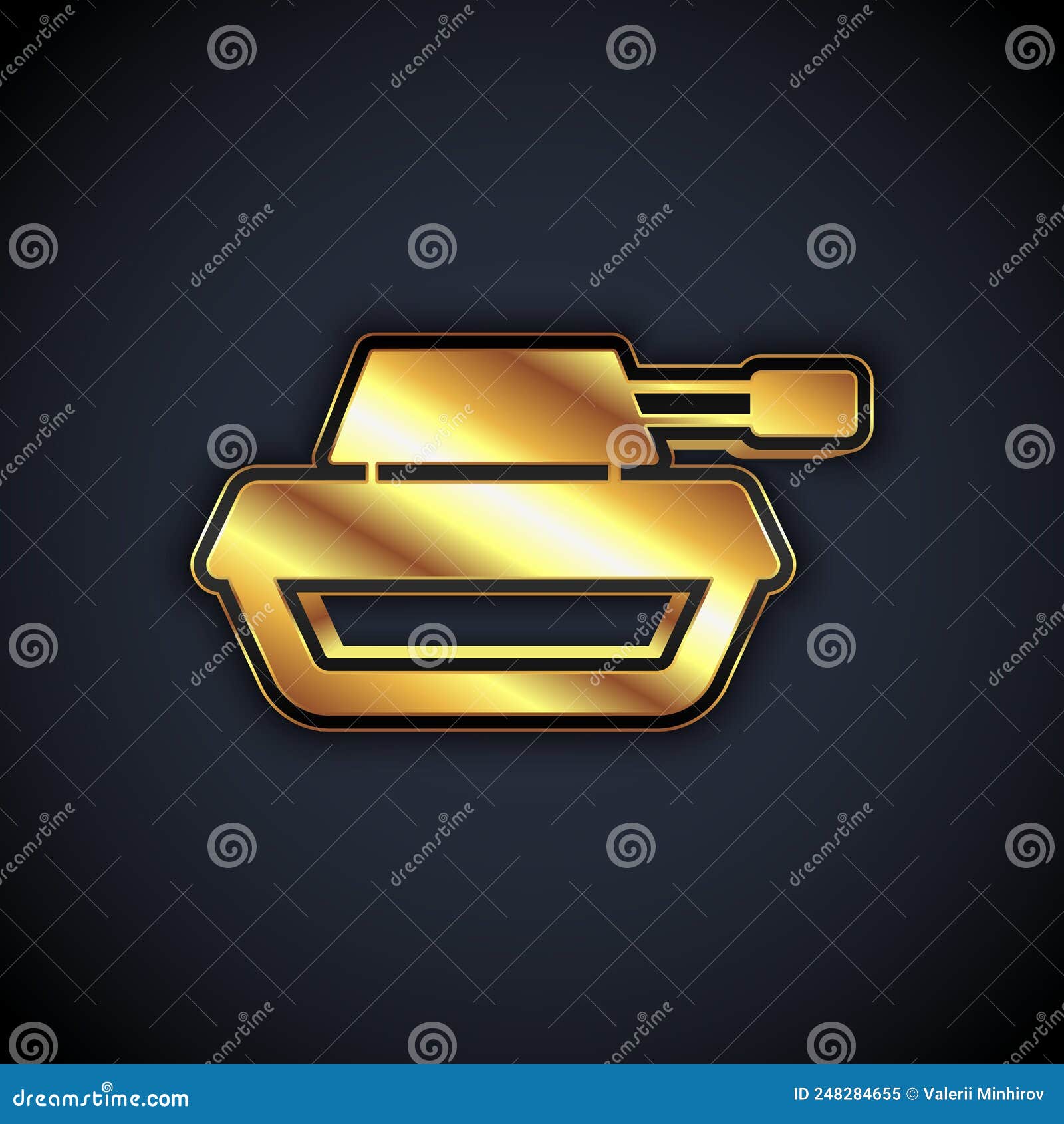 Gold Military Mine Icon Isolated On Yellow Background. Claymore Mine ...