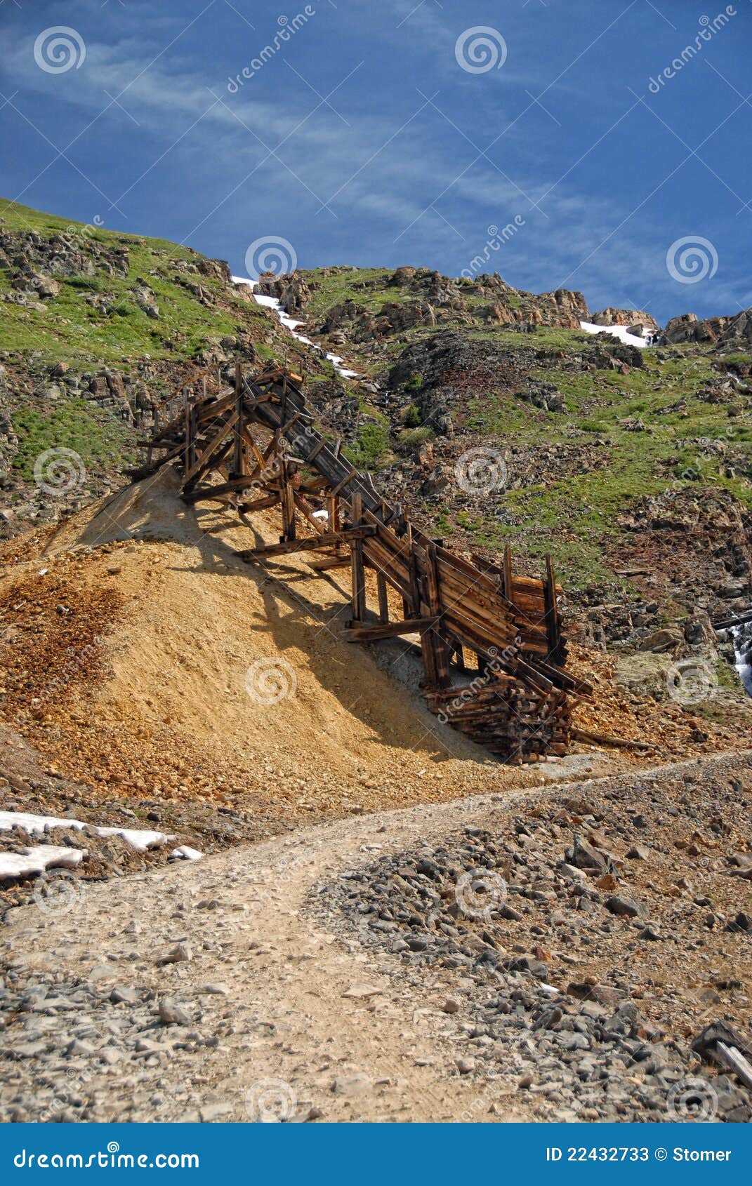 Gold mine chute stock image. Image of wood, trail, gold - 22432733