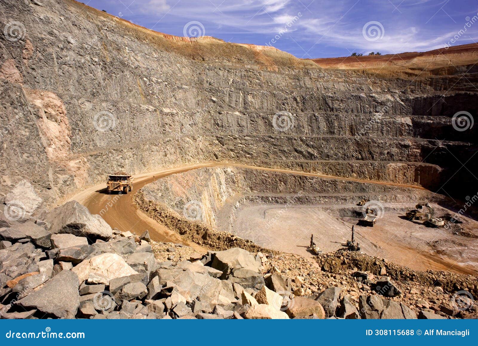 Mining open cut. stock photo. Image of open, yellow - 308115688