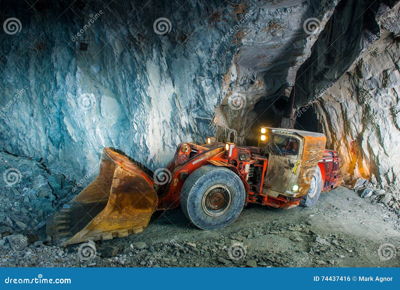 Gold mine tunnel stock photo. Image of equipment, mineral - 74437416