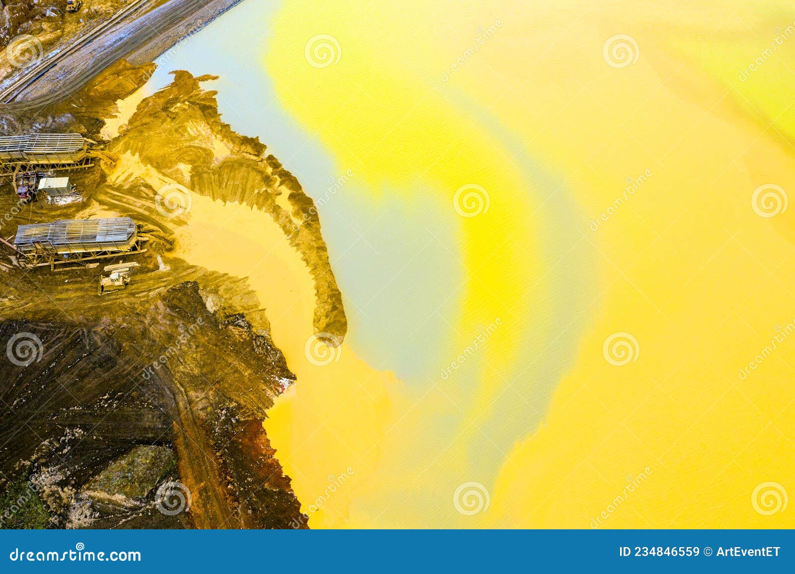 Gold Mining. Flushing the Rock with an Old Dredge. Environmental ...