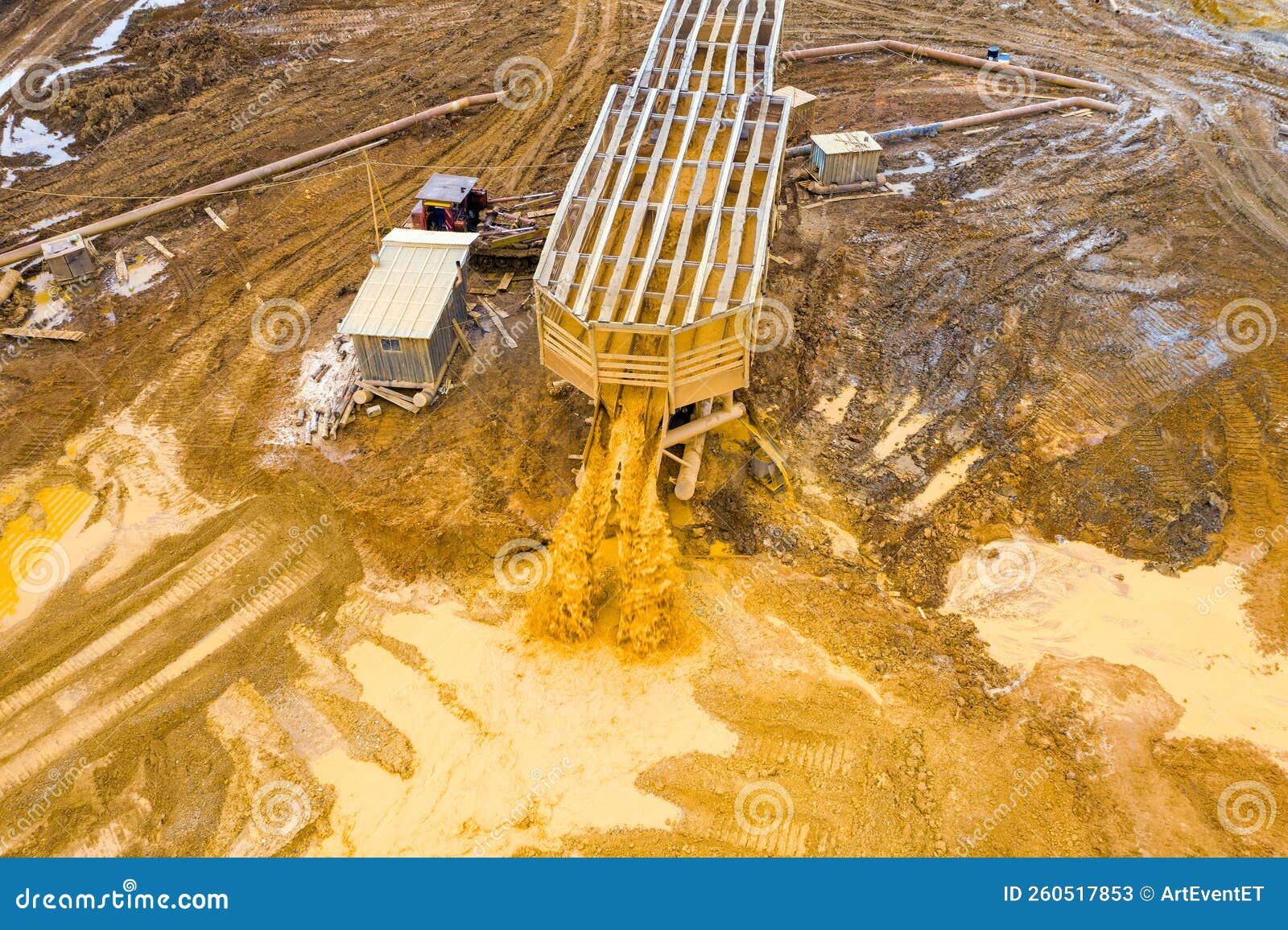 Gold Mining. Flushing the Rock with an Old Dredge. Environmental ...