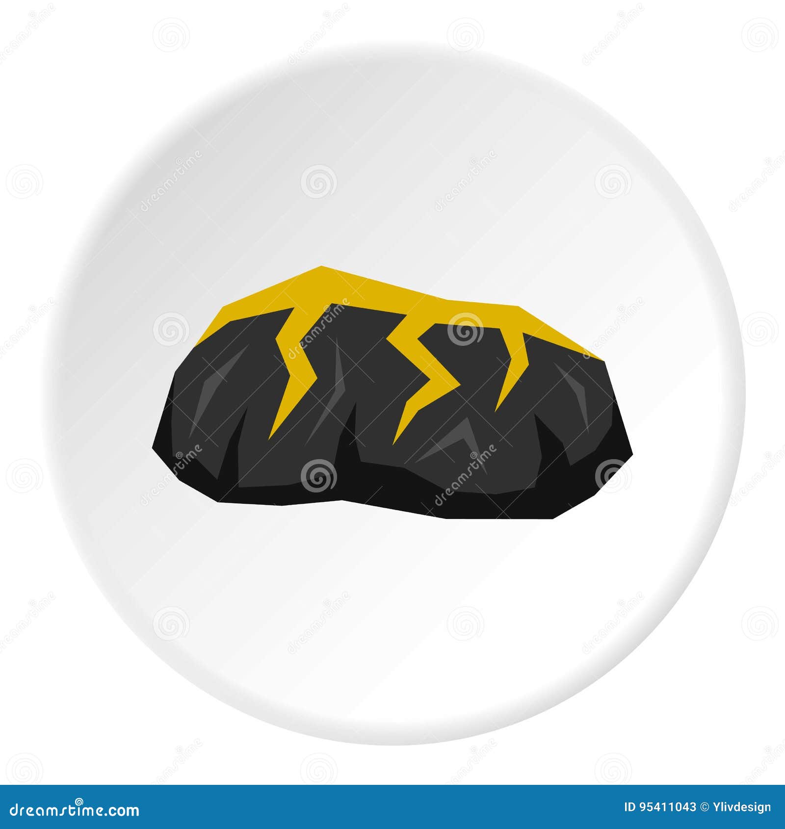 Gold mining icon circle stock vector. Illustration of give - 95411043