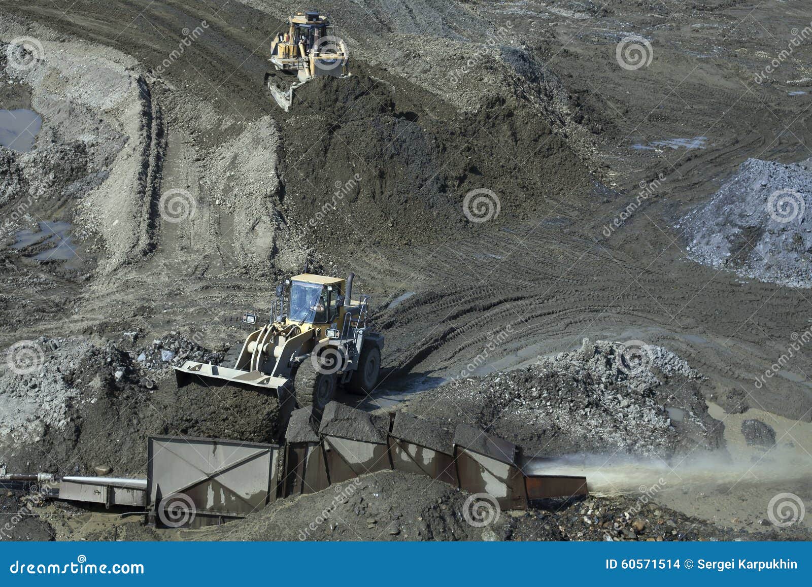 Gold mining in Kolyma. stock photo. Image of mining, excavator - 60571514