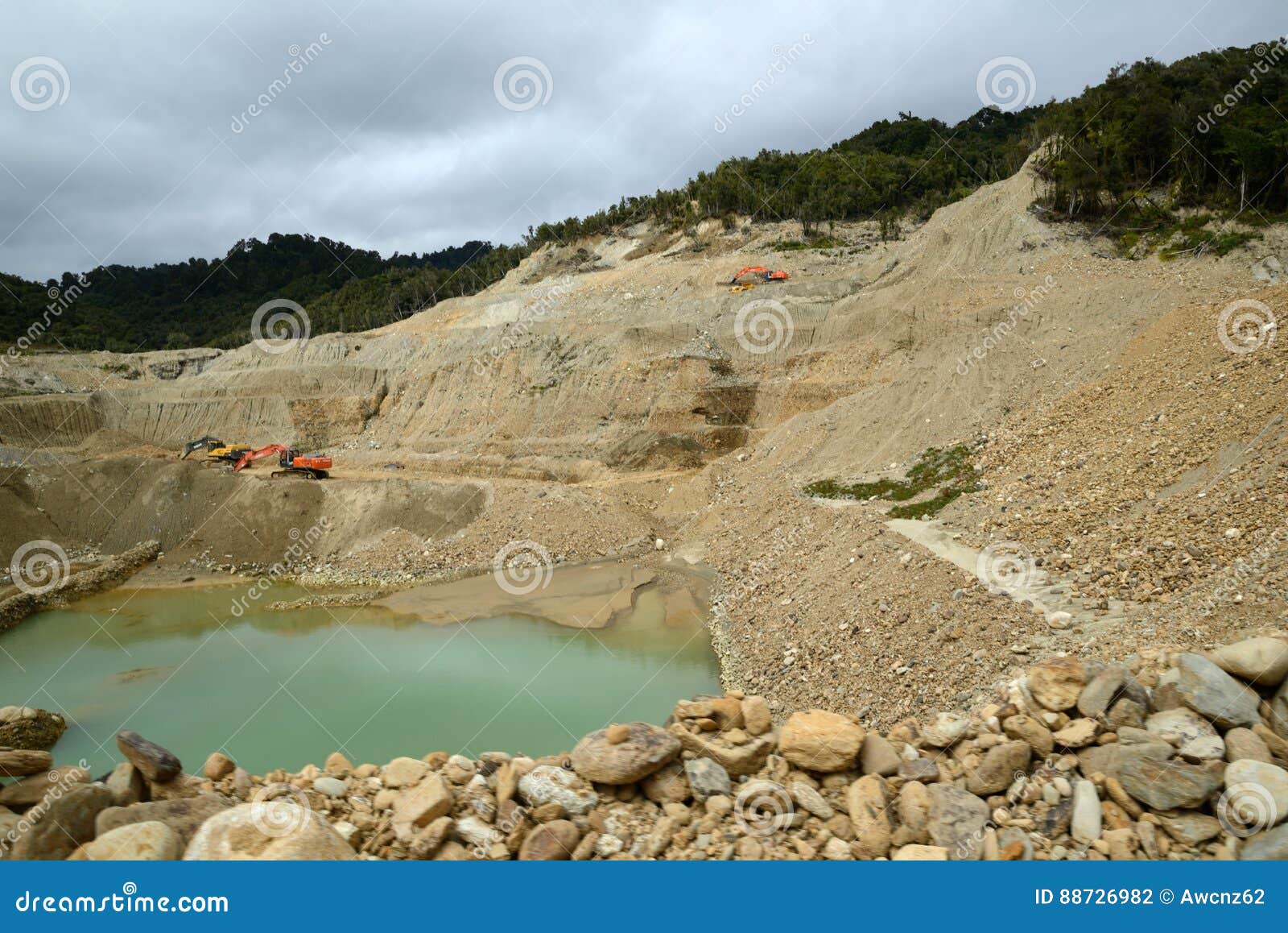Gold mining operation editorial photography. Image of mining - 88726982