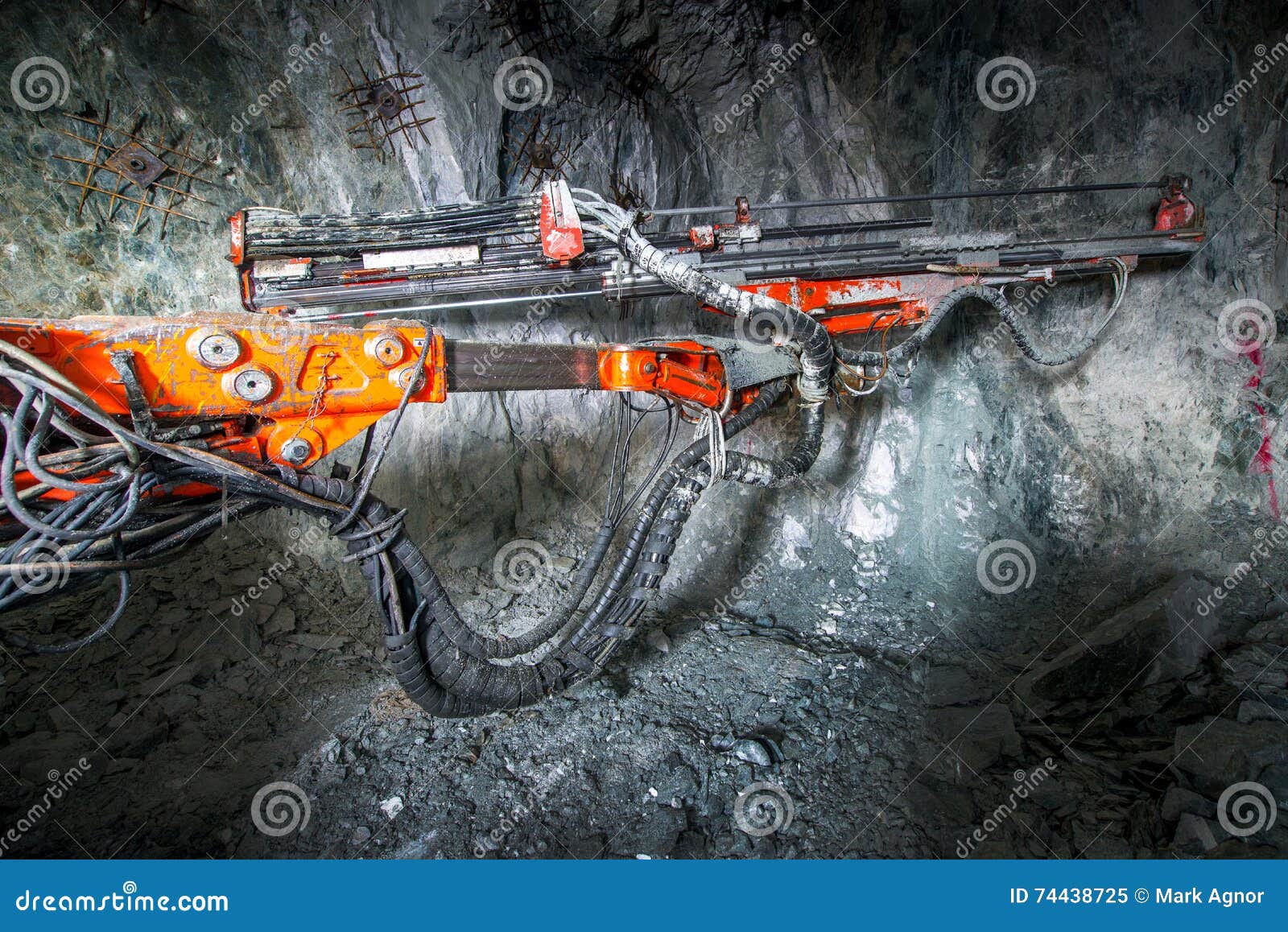 Underground Mining Tunnel With Rails Stock Photography | CartoonDealer ...