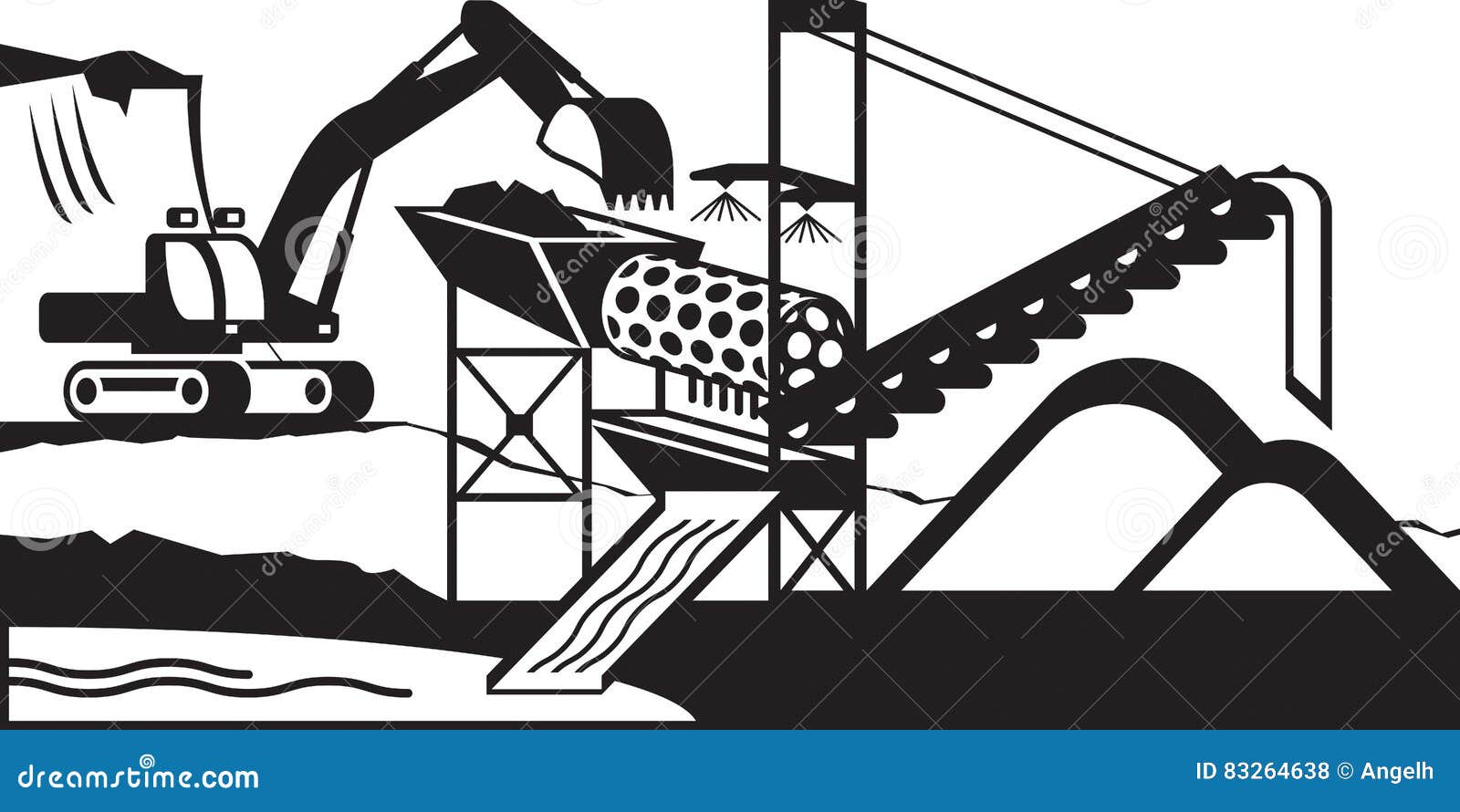 Gold Mining Concept. Tiny Miner Characters Working On Quarry With Tools ...