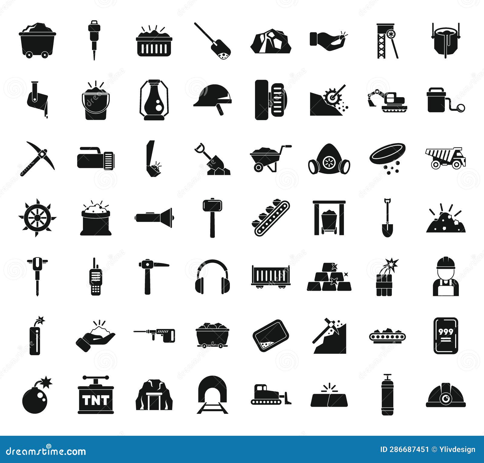 Gold Miningicons Set Simple Vector. Mine Golden Stock Illustration ...