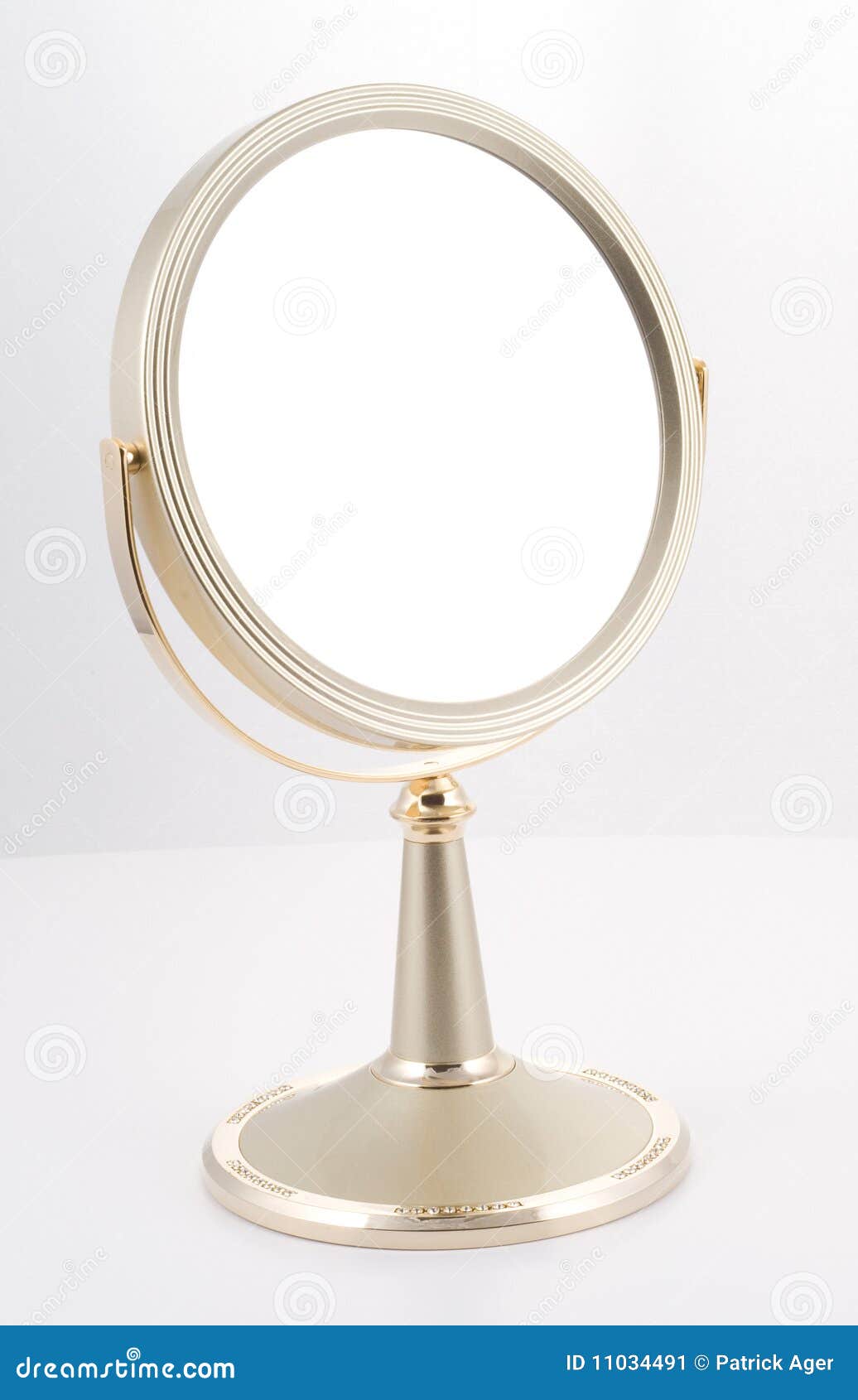 Gold Mirror with Stand stock image. Image of hard, space - 11034491