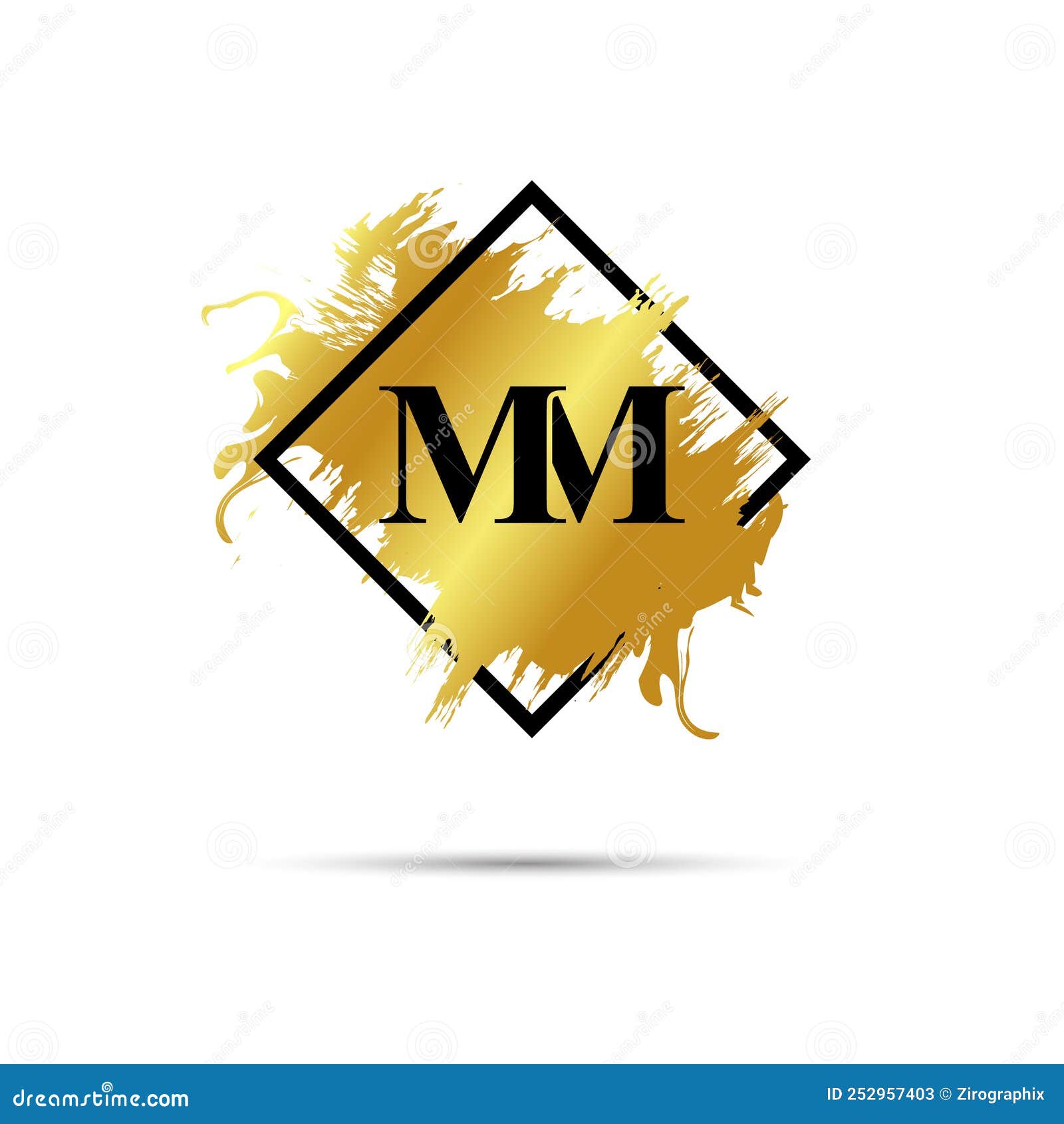 Gold MM Logo Symbol Vector Art Design Stock Illustration - Illustration ...