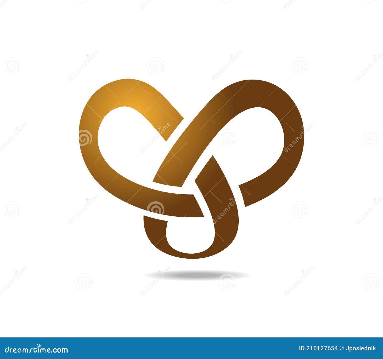 Gold Mobius Loop Composed of Three Loops. Drawn on a Sphere Stock ...