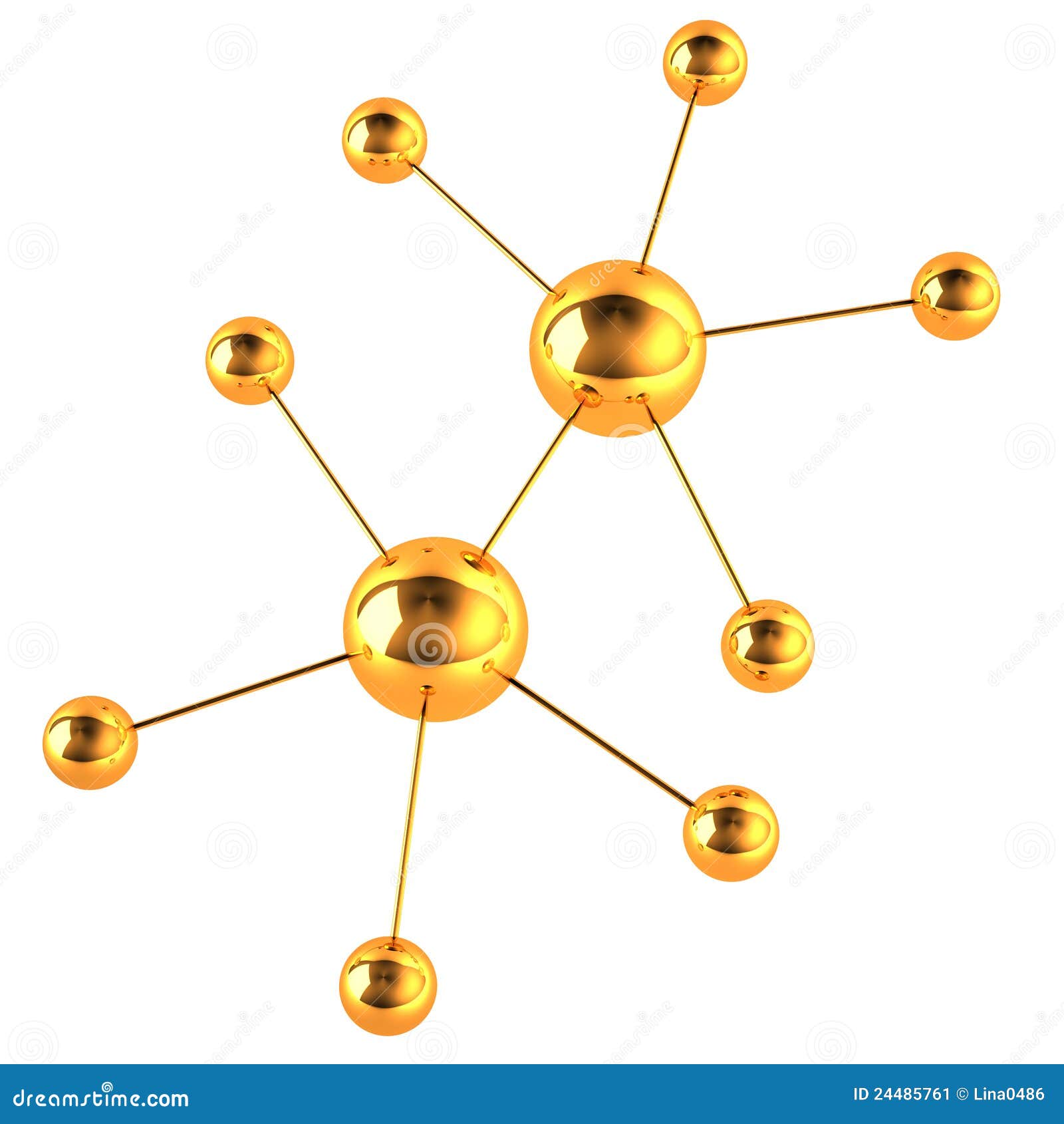 Gold Model Of A Molecule Stock Image - Image: 24485761