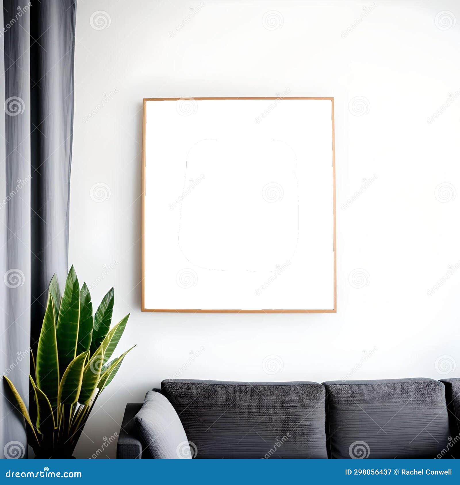 Gold Modern Frame on Apartment Wall Stock Image - Image of gold, design ...