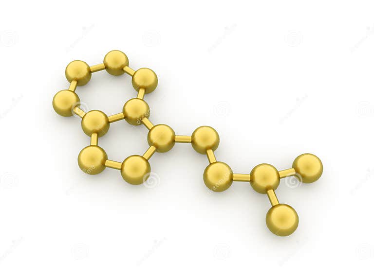 Gold Molecule Concept Rendered Stock Illustration - Illustration of ...