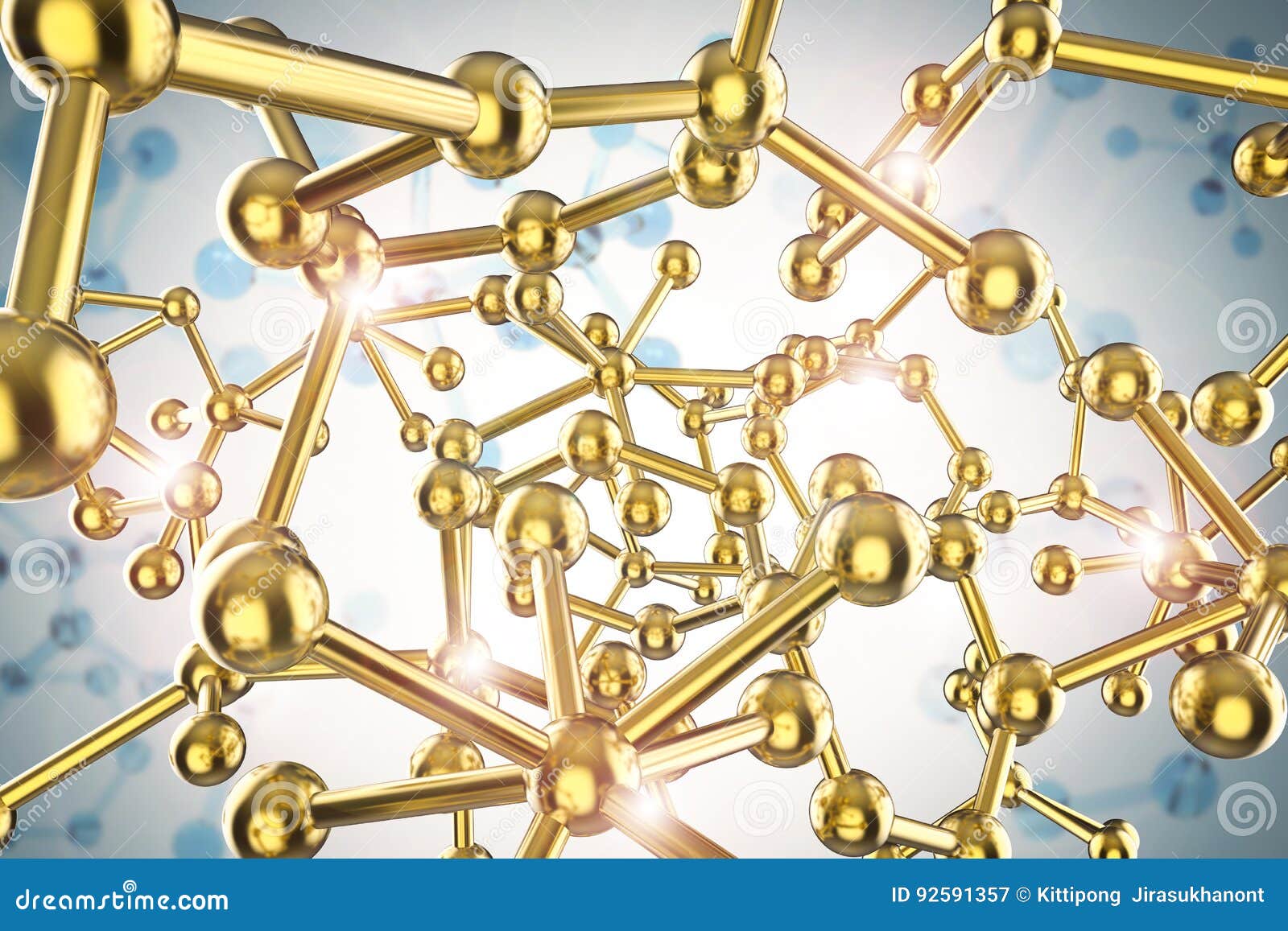 Gold Molecule Structure Royalty-Free Stock Photography | CartoonDealer ...