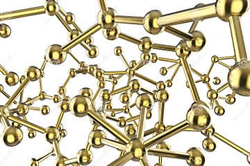 Gold molecule structure stock illustration. Illustration of connection ...