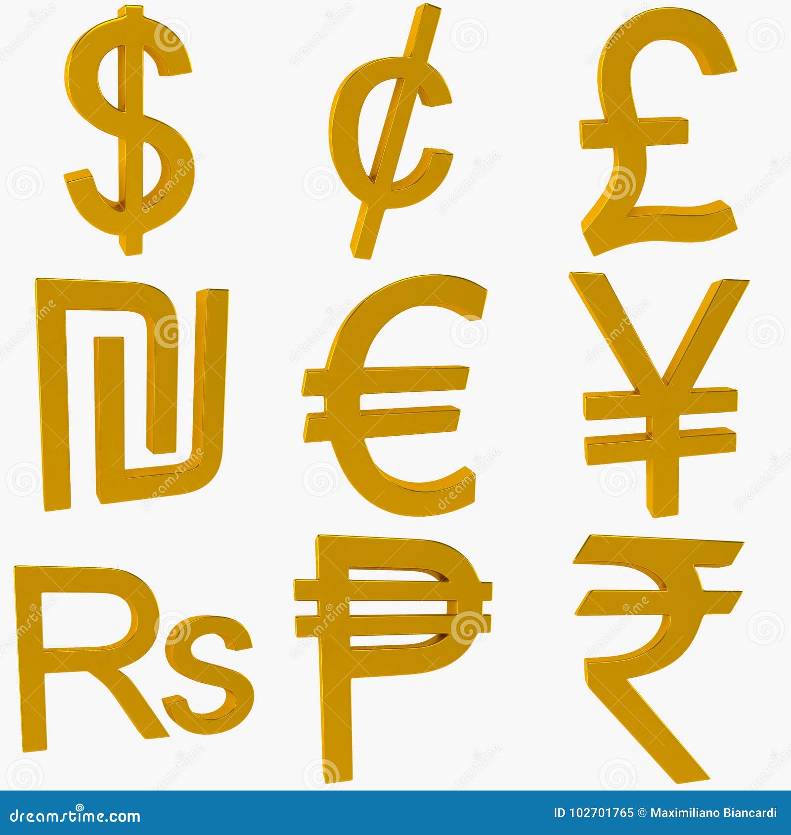 Monetary Symbols stock illustration. Illustration of gold - 102701765