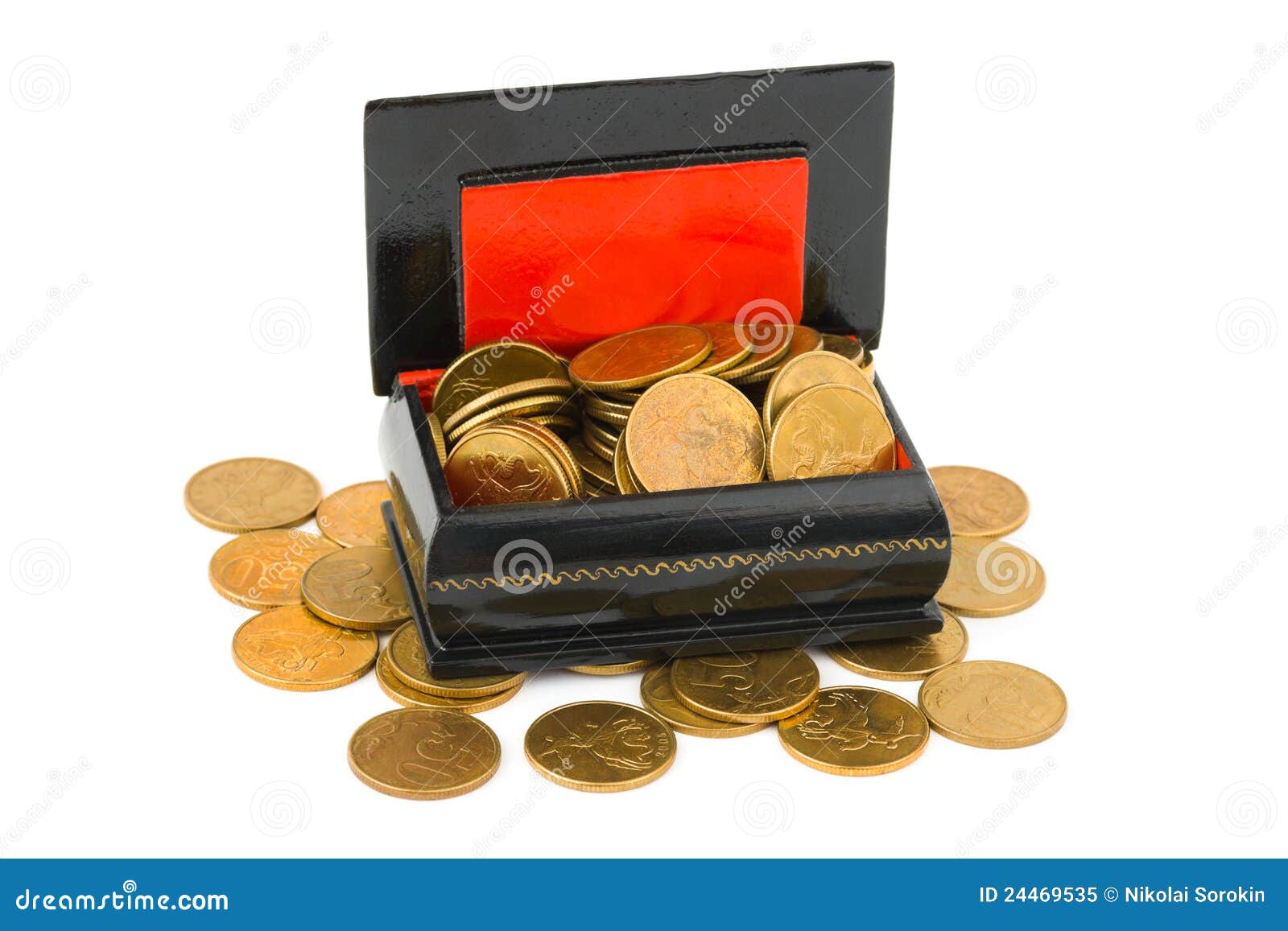 Gold money in box stock image. Image of prosperity, pattern - 24469535