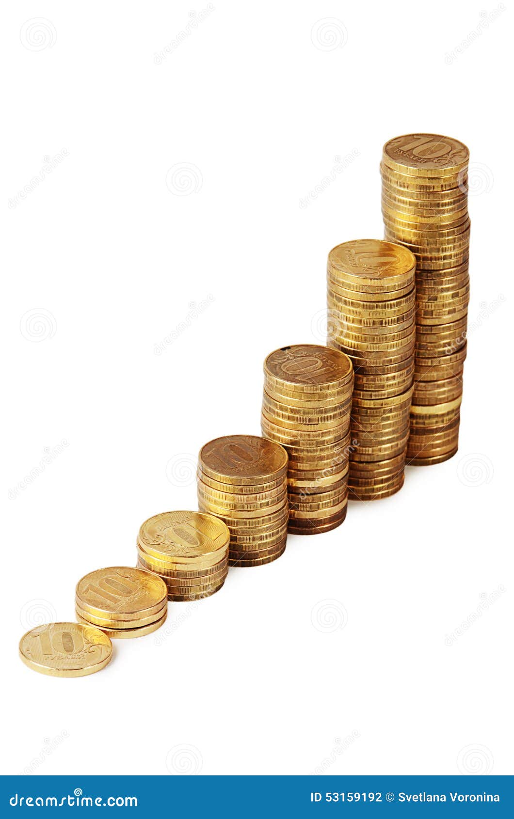 Gold Money Stack Isolated on White Stock Photo - Image of currency ...