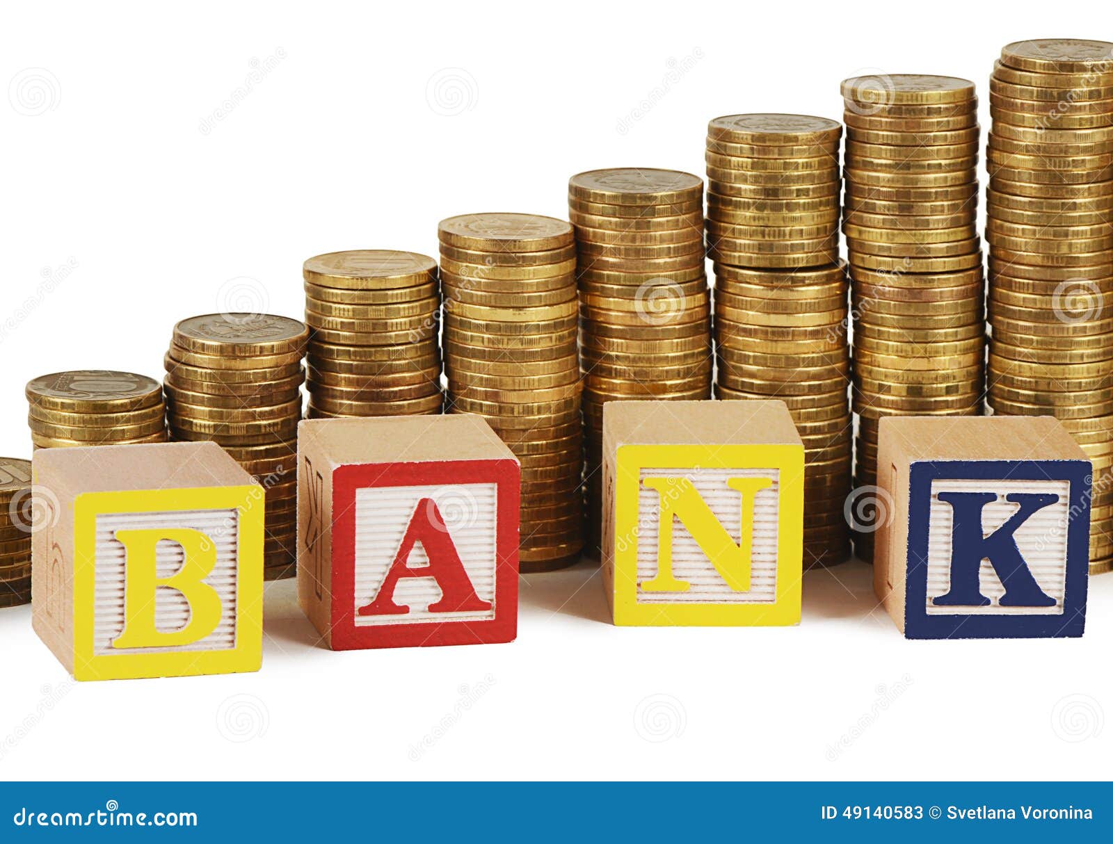 Gold money stack on white stock image. Image of finance - 49140583
