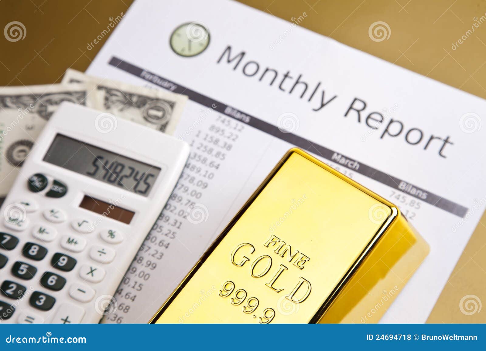 Gold monthly report stock photo. Image of commerce, finance - 24694718