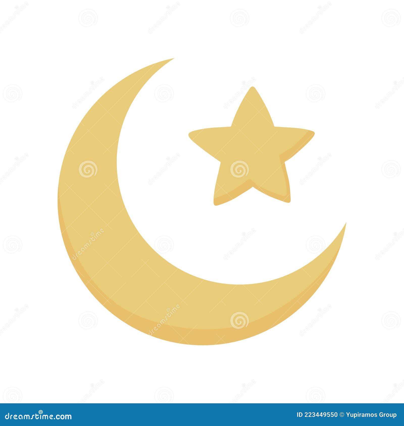 Gold moon and star stock vector. Illustration of vector - 223449550