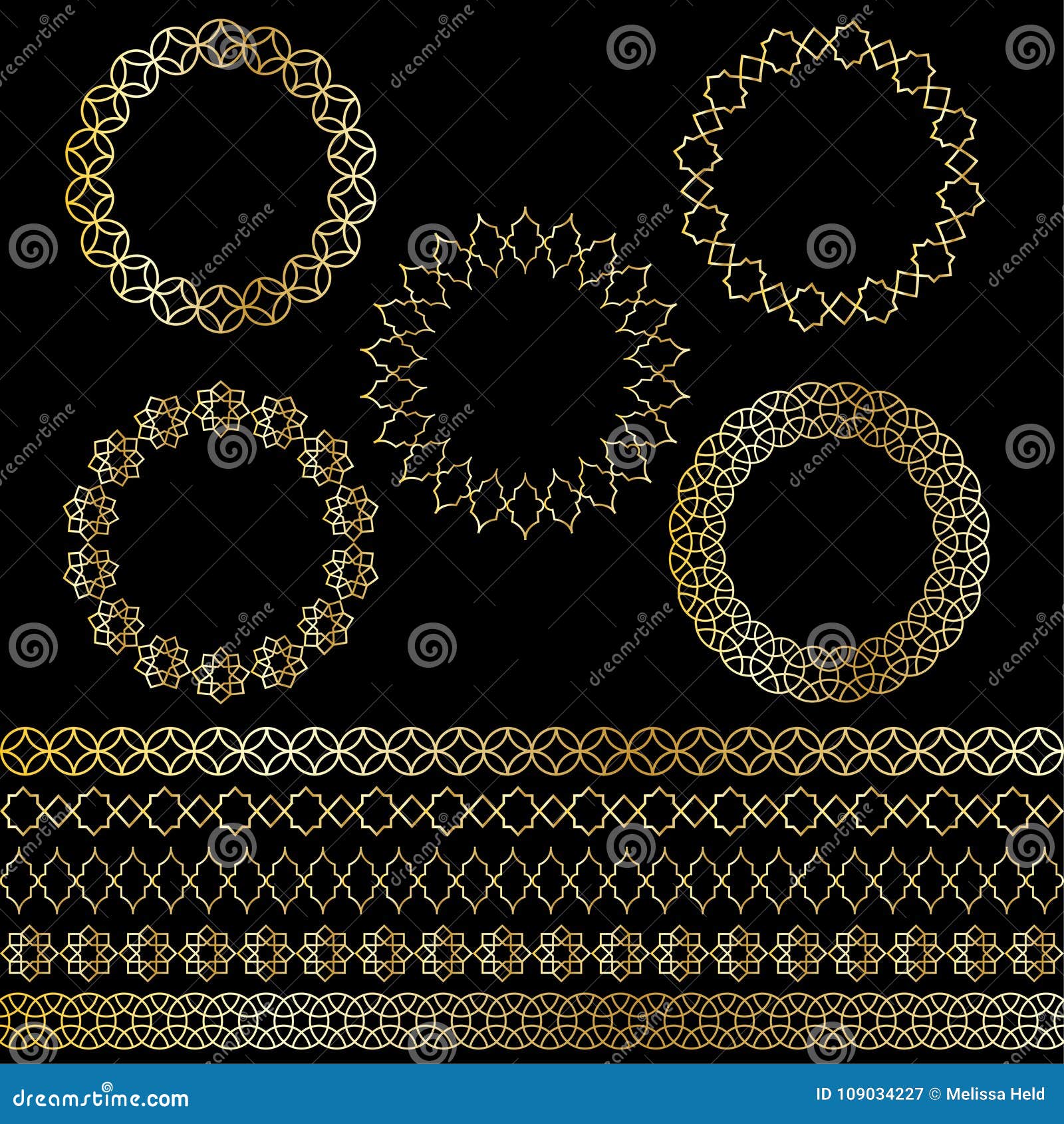 Gold Moroccan Frames and Borders Graphics Stock Vector - Illustration ...