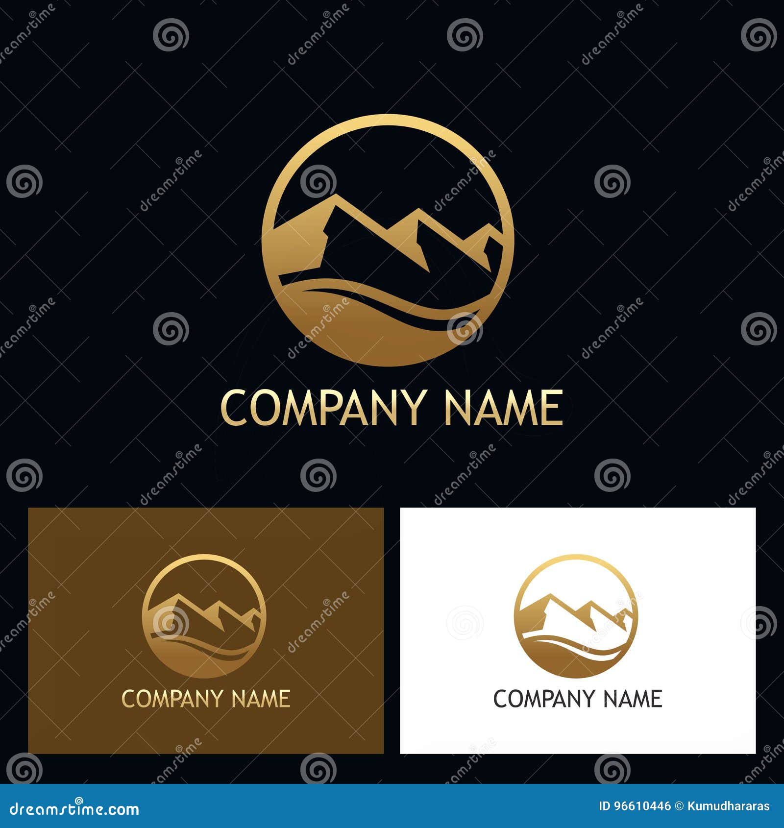 Gold Mountain Icon Vector Logo Stock Vector - Illustration of color ...