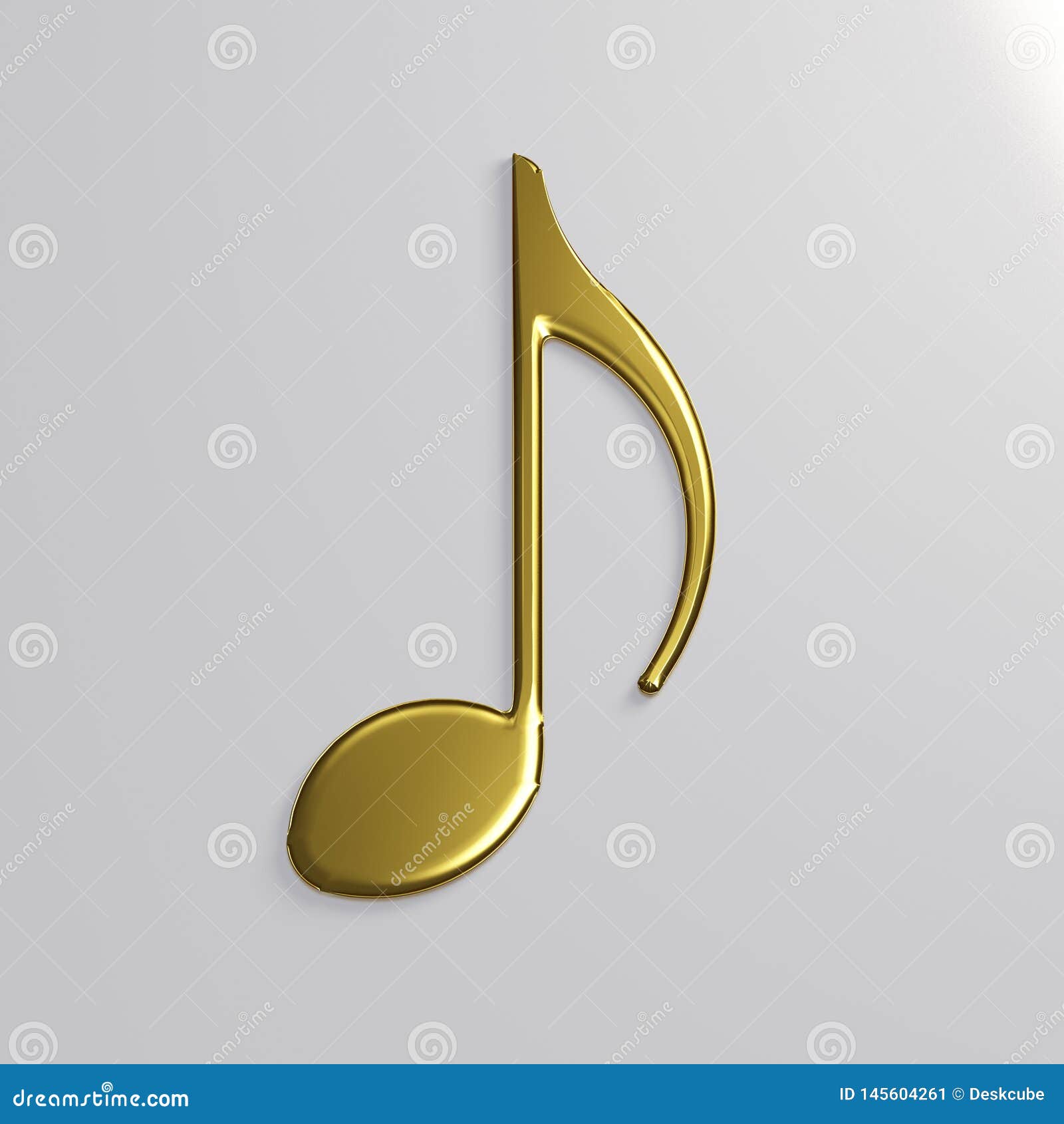 Gold Music Eighth Note. 3D Render Illustration Stock Illustration ...