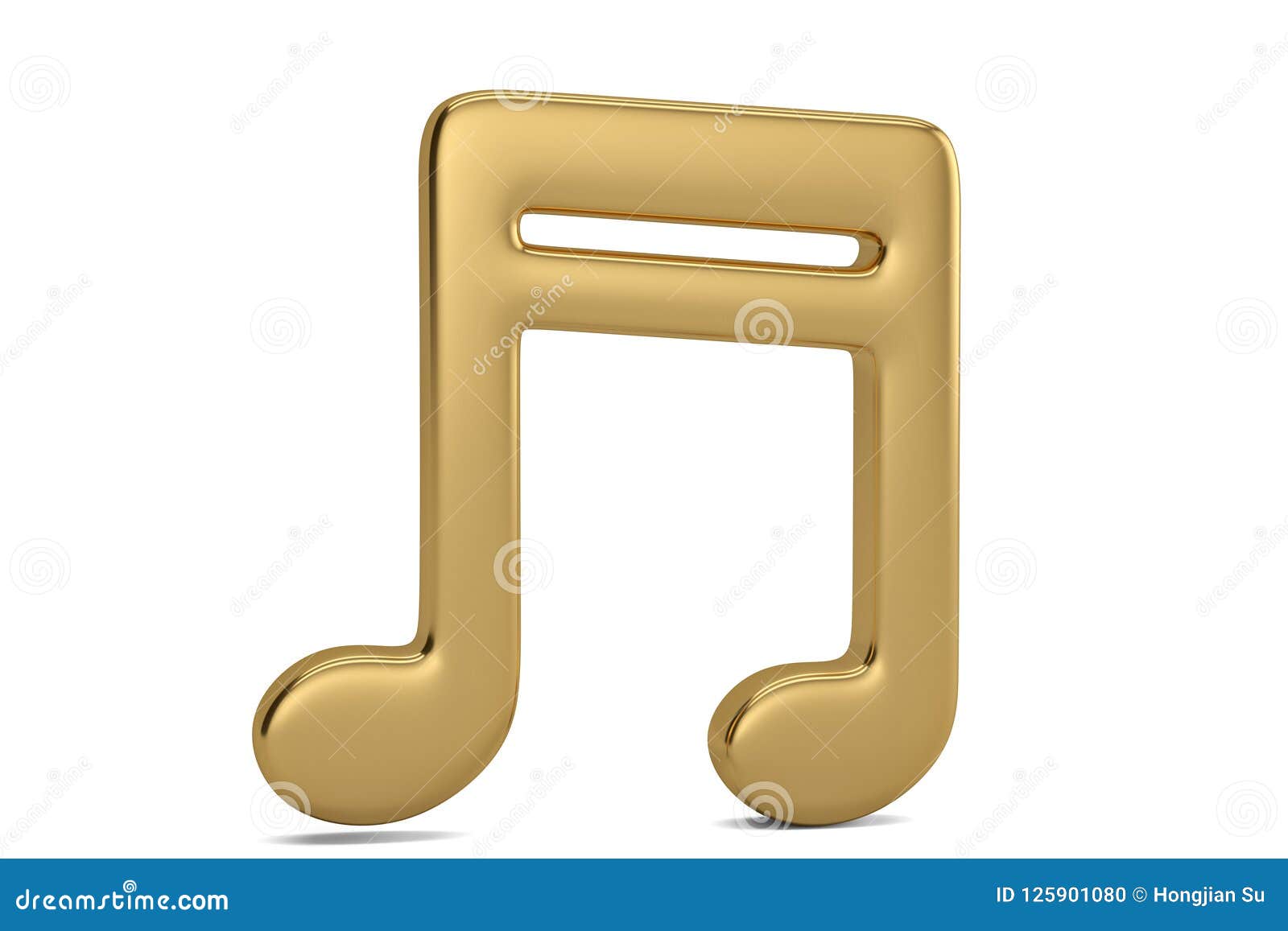 Gold Music Note.3D Illustration. Stock Illustration - Illustration of ...