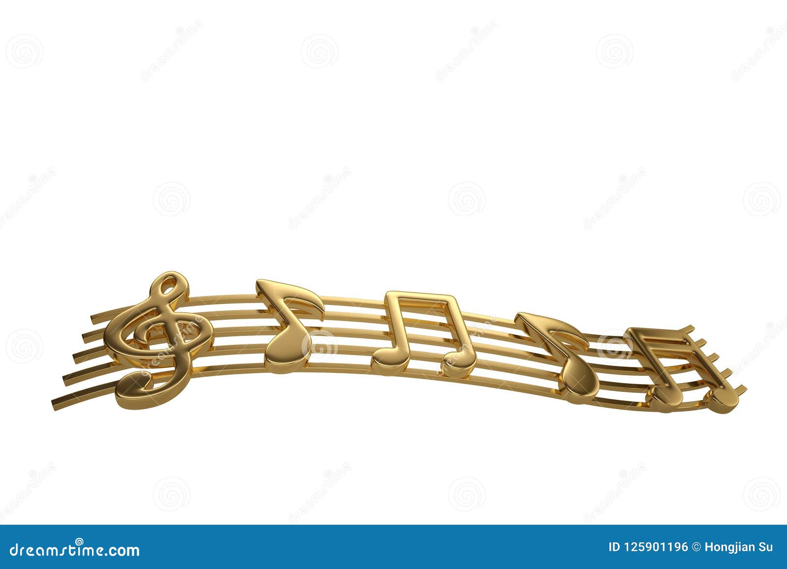 Gold Music Notes.3D Illustration. Stock Illustration - Illustration of ...