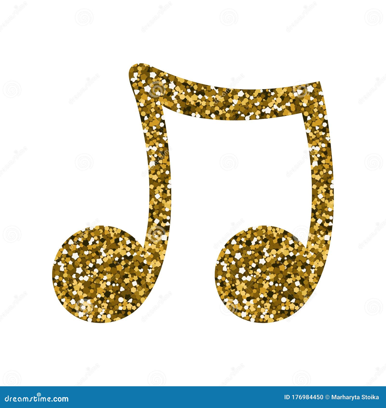 A gold musical note icon stock vector. Illustration of drawing - 176984450