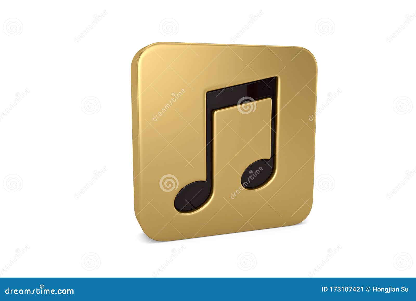 Gold Musical Note Isolated on White Background 3D Illustration Stock ...