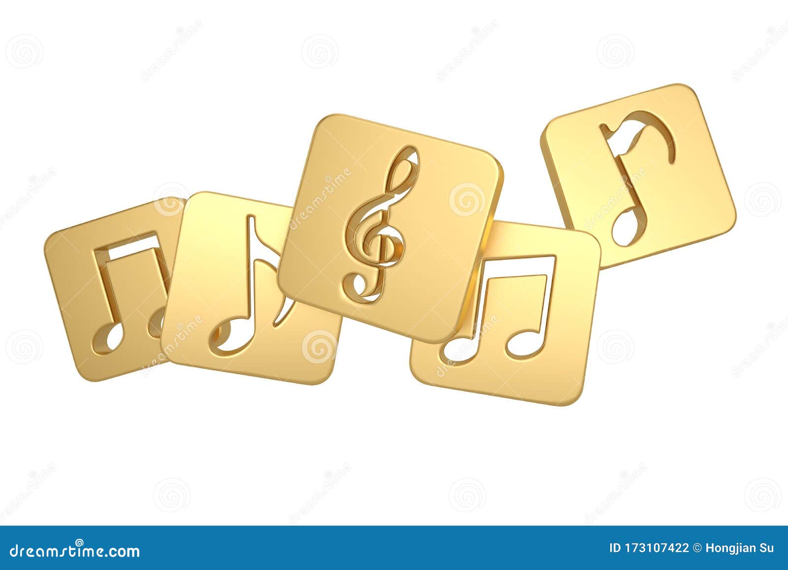 Gold Musical Note Isolated on White Background 3D Illustration Stock ...