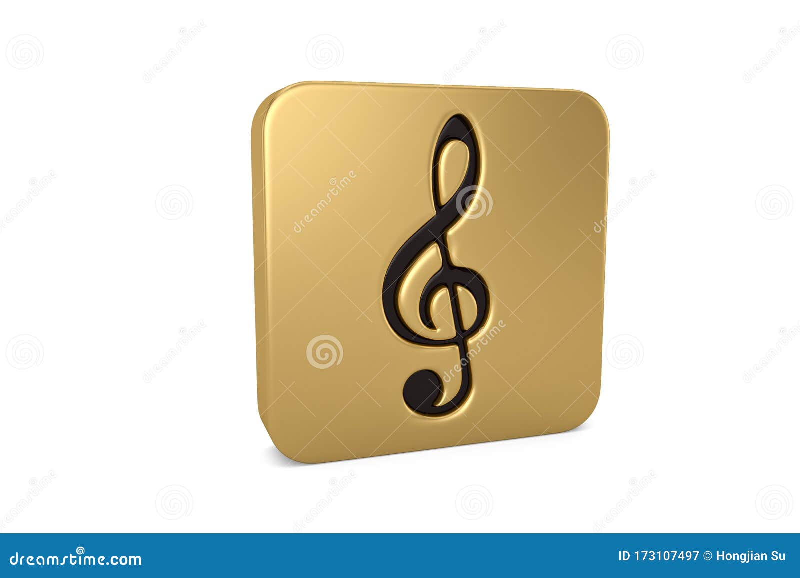 Gold Musical Note Isolated on White Background 3D Illustration Stock ...