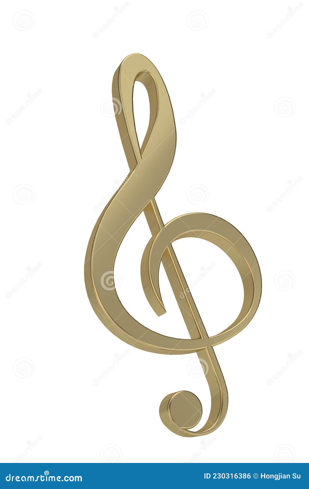Gold Musical Note Isolated on White Background 3D Illustration Stock ...