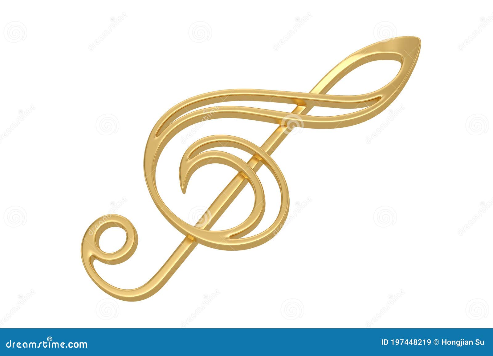 Gold Musical Note Isolated on White Background, 3D Render. 3D ...
